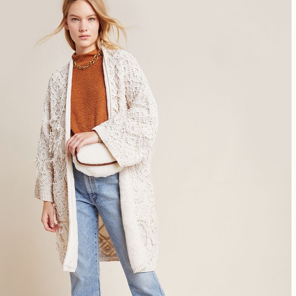 Anthropologie | Sweaters | Akemi Kin Ione Textured Fringe Cardigan ...